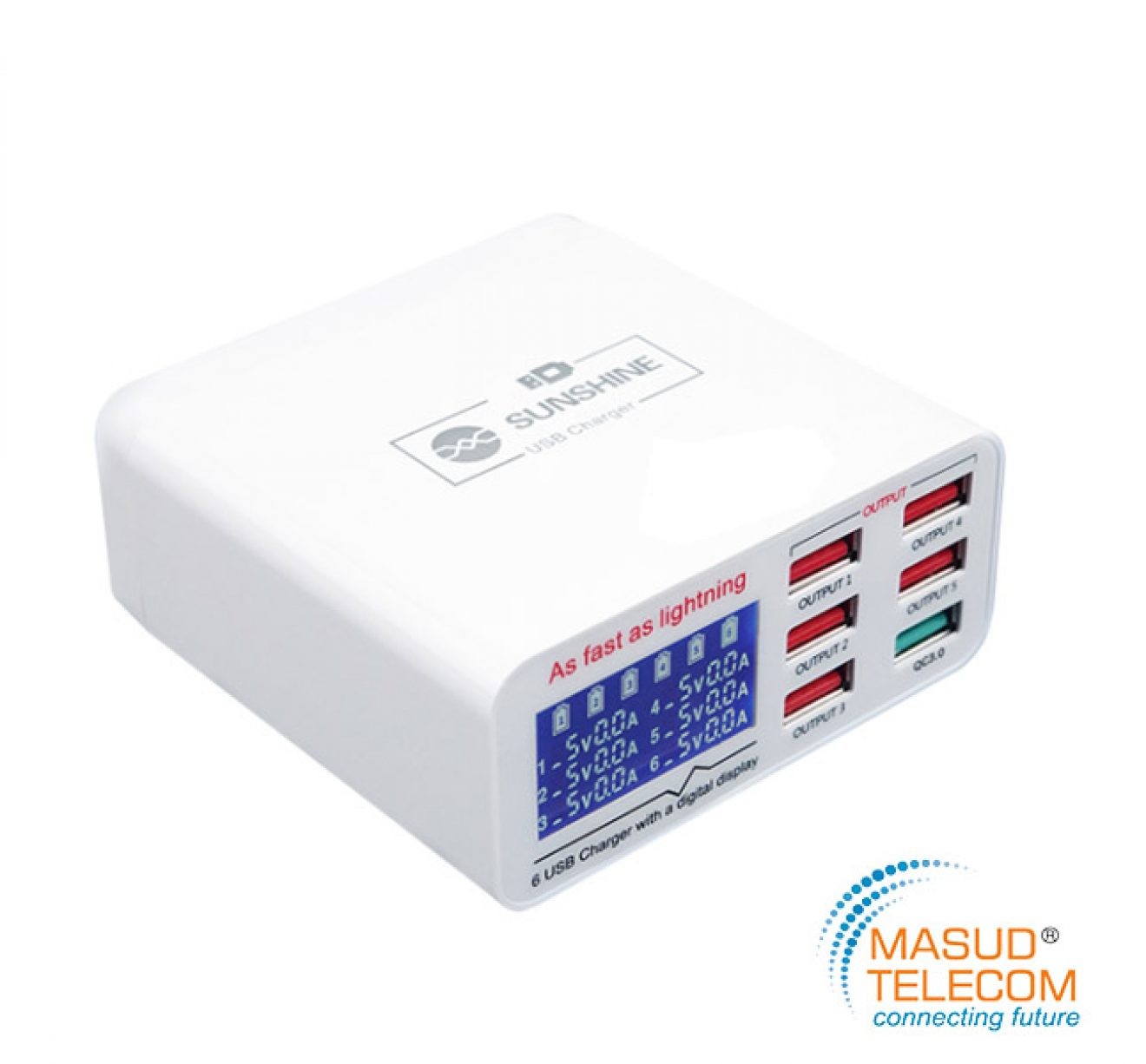 SUNSHINE SS-304Q 5v 6a Digital Universal 6port Usb Charger