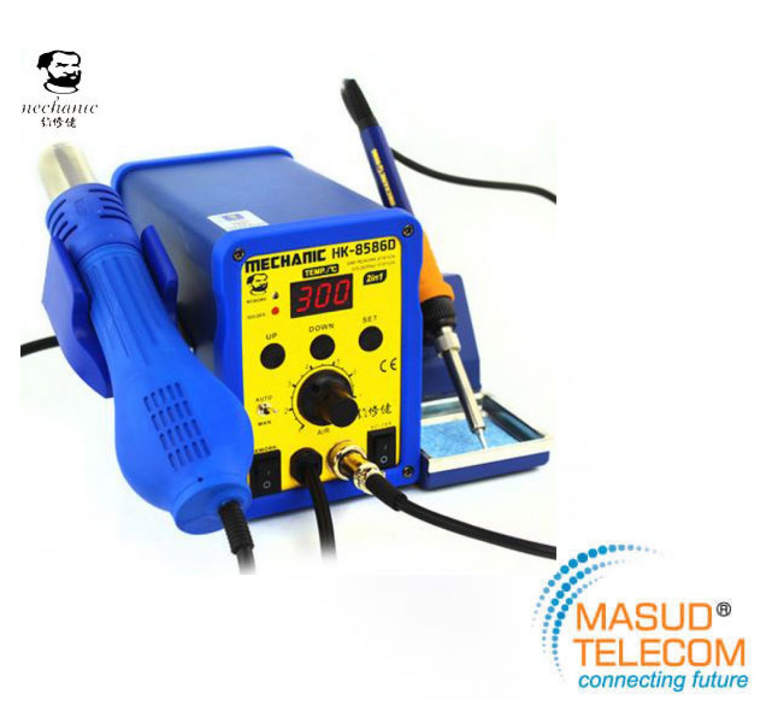 MECHANIC HK-8586D 2 in 1 SMD Soldering Iron Hot Air Rework Heat Gun Solder Station - Mobile ...