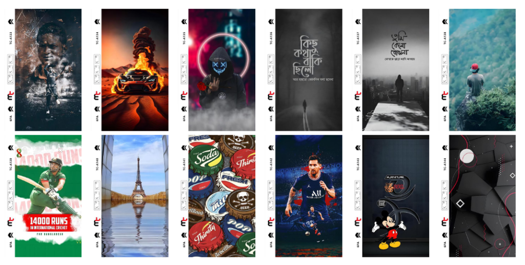 MOBILE PHONE BACK STICKER SKIN 3D 6PA,8PA Luminous & more